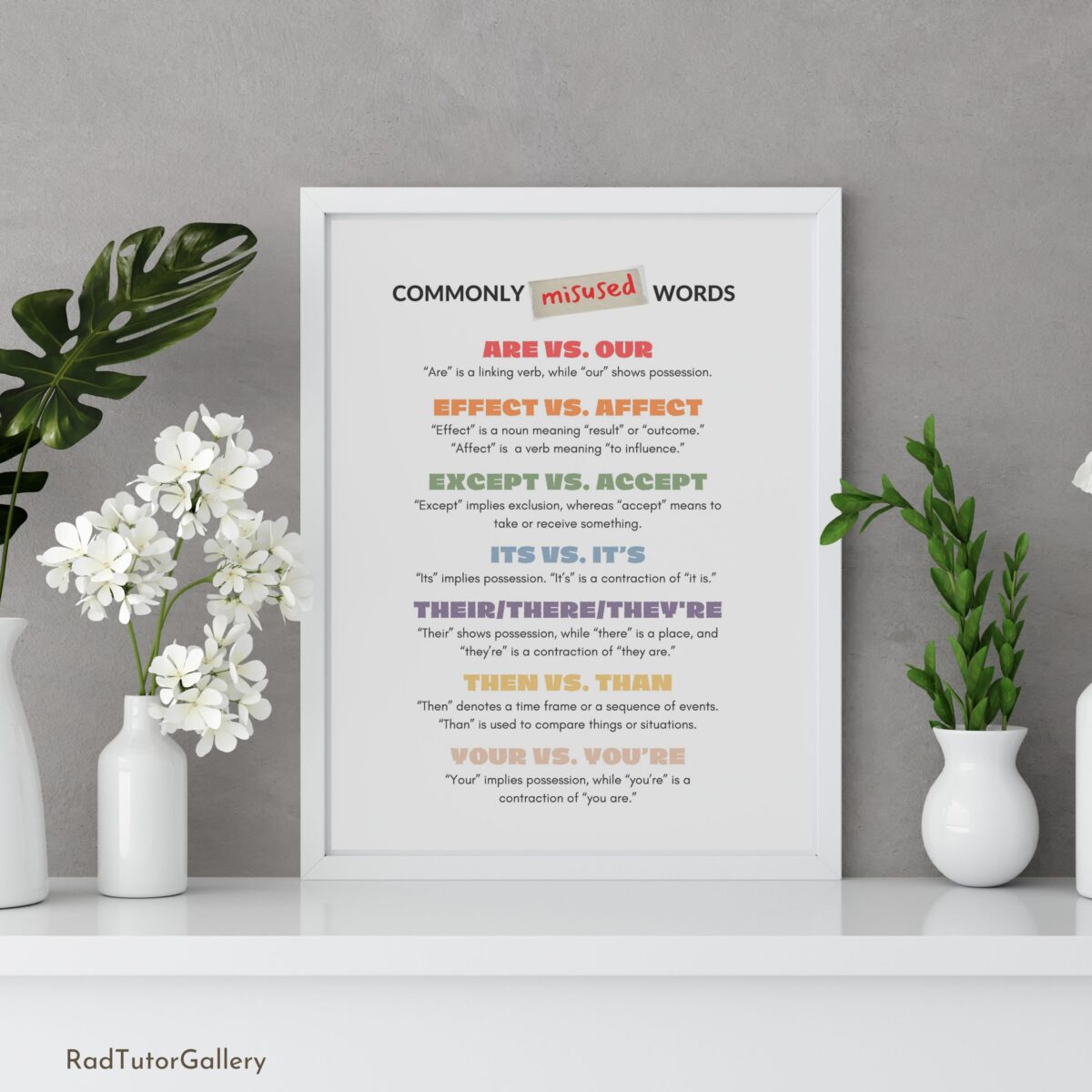 Commonly Misused Words Print – Rad Tutor Gallery