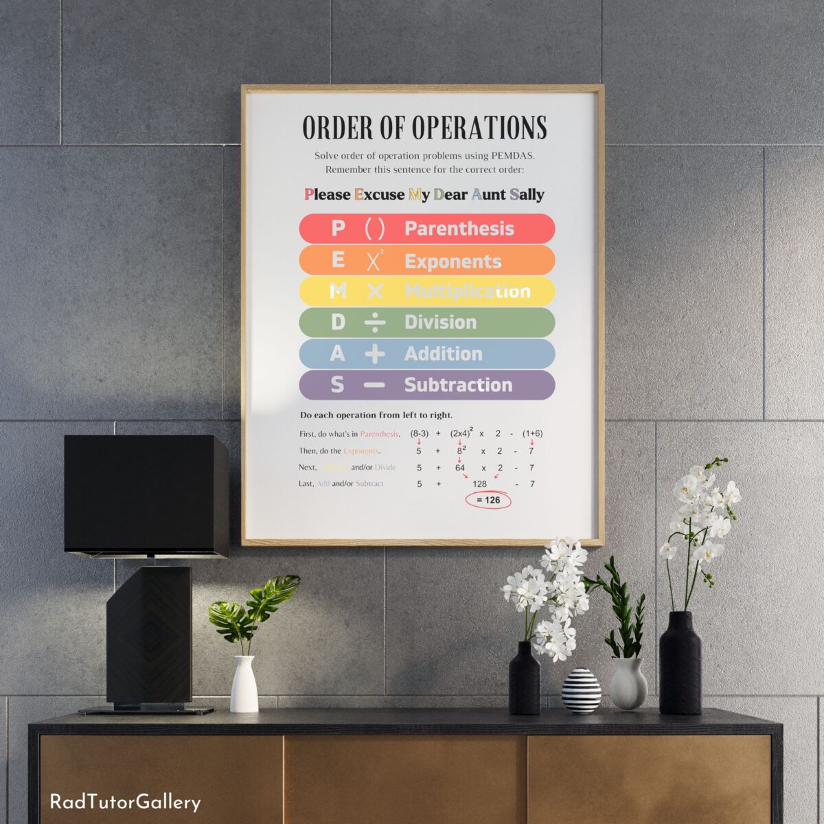 Order of Operations Print – Rad Tutor Gallery